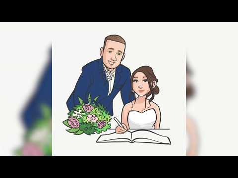Cartoon Portrait - Wedding Couple