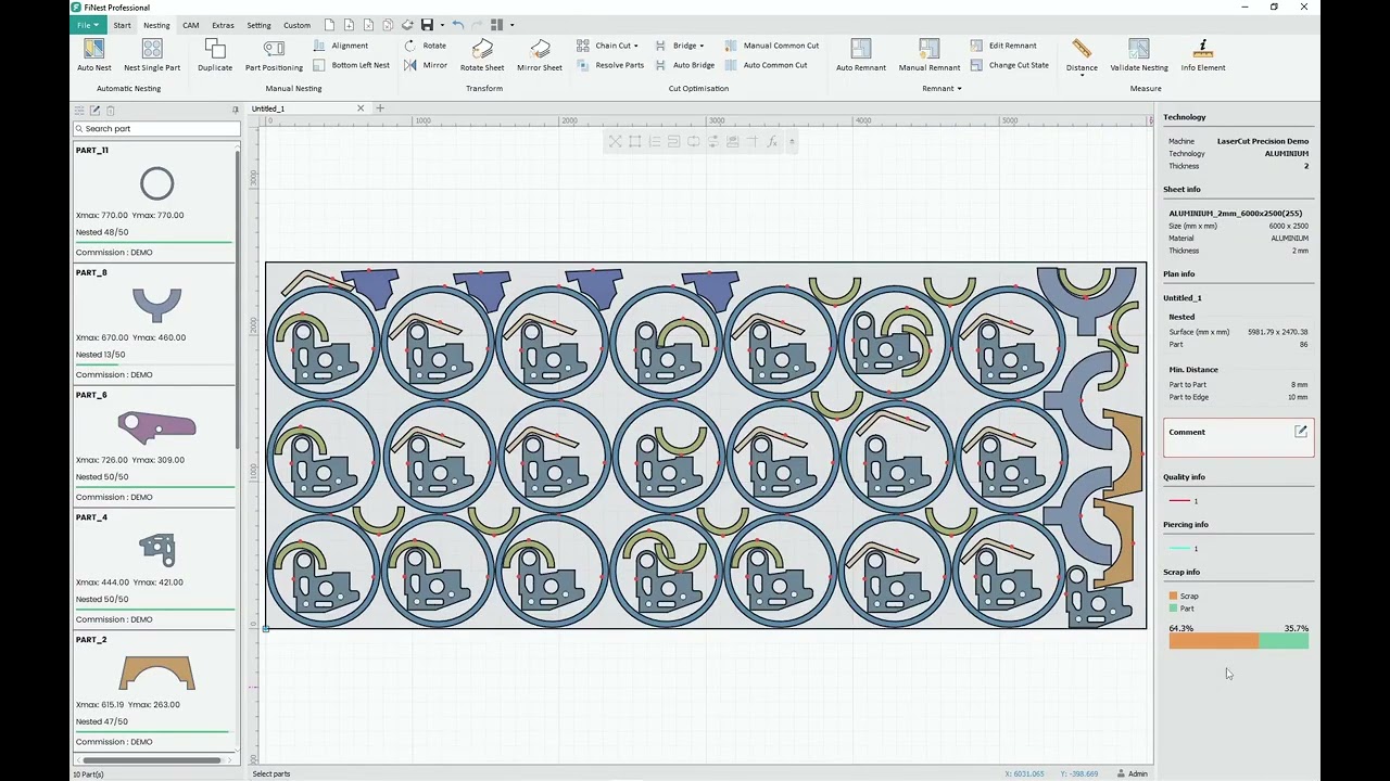 FiNest 2026 Tutorial 2.1 | Automatic Nesting