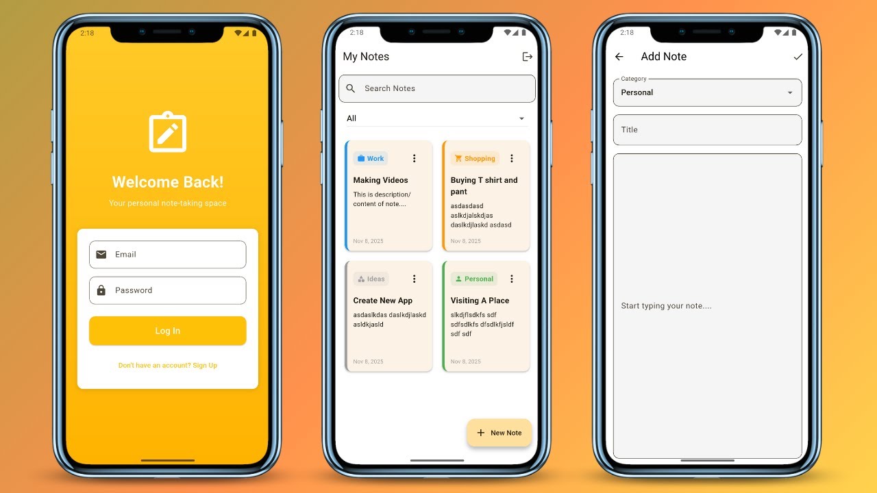 Complete Note App in Flutter & Supabase