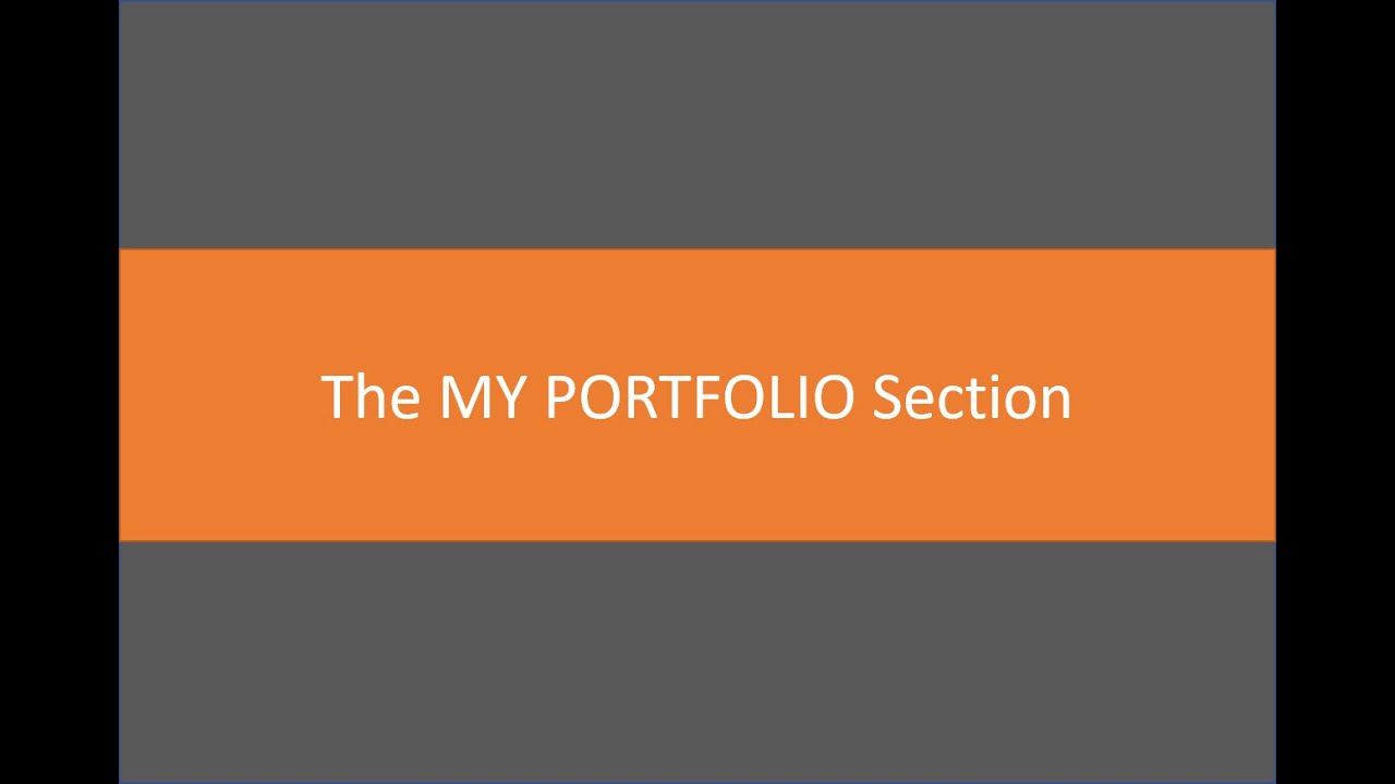 The My Portfolio Section