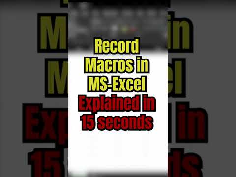 How to Record 🎥 a Macro in Microsoft Excel