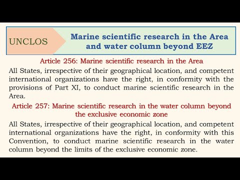 UNCLOS, Article 256 and 257, Marine scientific research in the Area and water column beyond EEZ