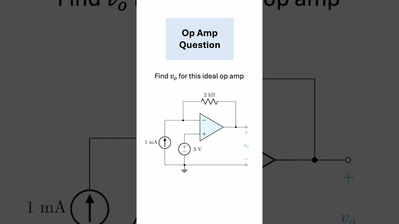 Op Amp Circuit Question #electricalengineering #electrical #electronic #electronics