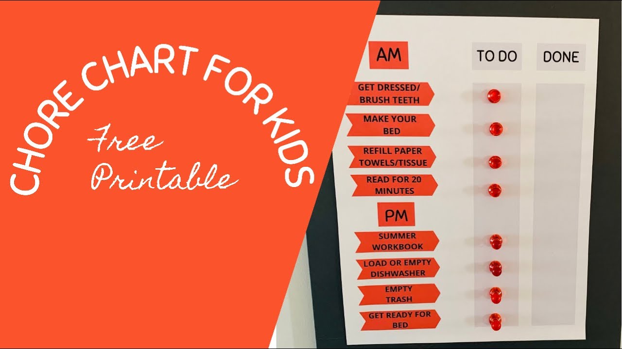 Chore Chart for Kids | FREE PRINTABLE