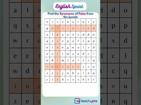 Find Synonyms of False in the puzzle | Learn English
