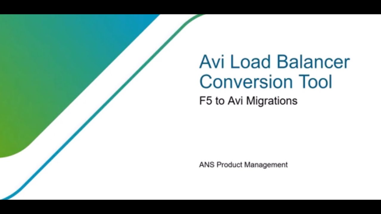 VMware Avi Load Balancer Conversion Tool
