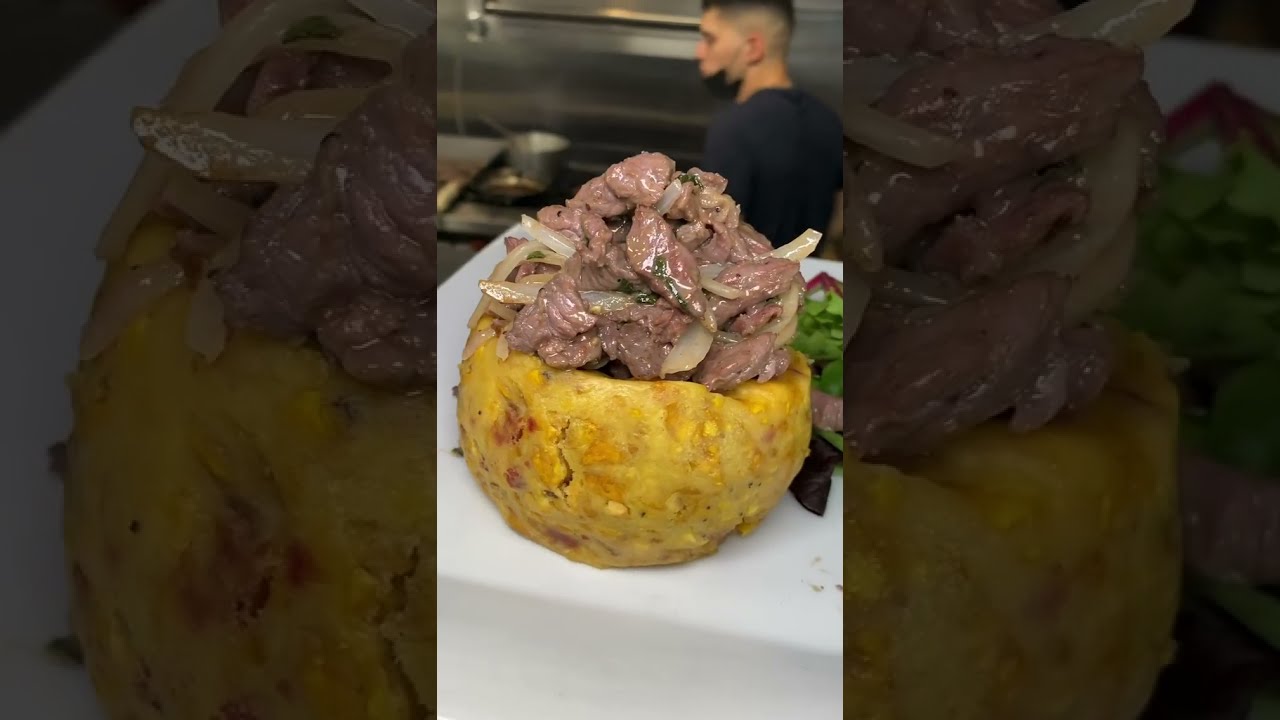 Topped with CHEESE! Mofongo is a Puerto Rican dish