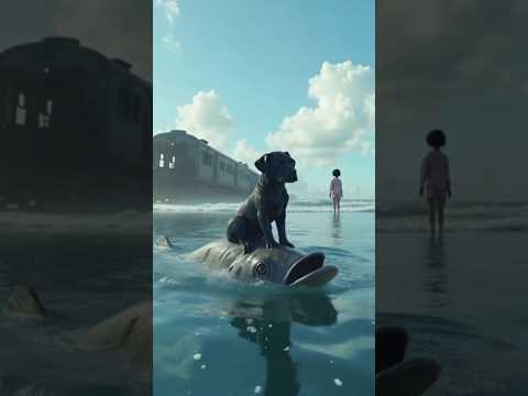 The brave girl risked her own life to save the black puppy.