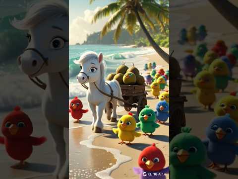 Dancing Chicks Follow a Pony Cart by the Beach! ๐ด๐ฅ๐ด #shorts