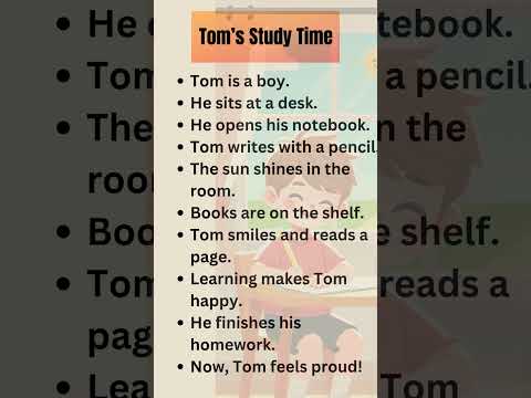 "Tom’s Study Time: A Simple Story" || English Stories || English For Kids || Improve Vocabulary