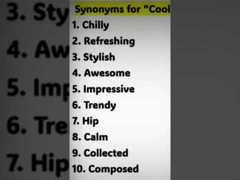 Synonyms for Cool #mostcommonandusefulantonyms