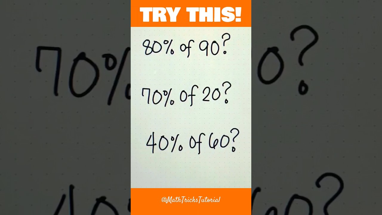 Percent Hacks! #MathTricksTutorial #maths #tutorial #mathematics #shorts #education #foryou #tricks