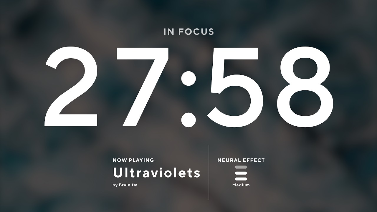30 Min Focus Flow - Ultraviolets ⚡ Brain.fm ⚡ Medium Neural Effect Music for Focus and Flow