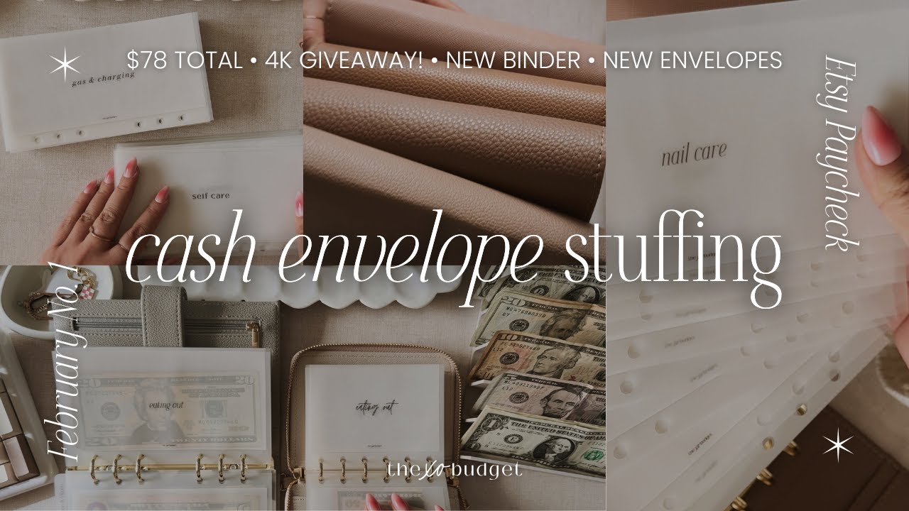 Cash Stuffing | $78 | Feb No. 1 | Etsy Paycheck | New Binder + New Envelopes | Giveaway Announcement