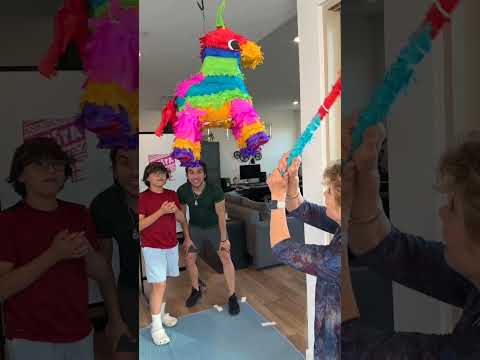 Final part - the Piñata surprise! #winner #piñata #familygame #partycups #shorts