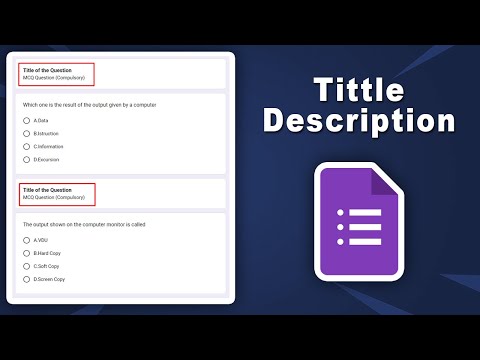 How to add title and description in google forms