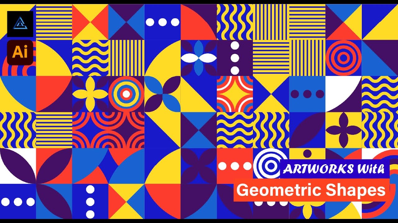Design with Basic Geometric Shapes | ADOBE ILLUSTRATOR 2020 TUTORIAL FOR BEGINNERS | Speed Art