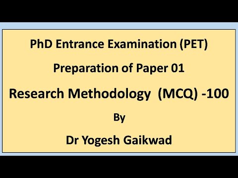 MCQ for PhD Entrance Test l PhD Entrance Test Preparation l MCQ on Research Methodology