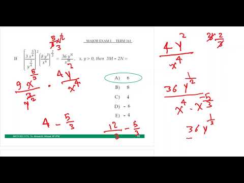 MATH 001 - P4 RADICALS AND RATIONAL EXPONENTS - OLD EXAMS