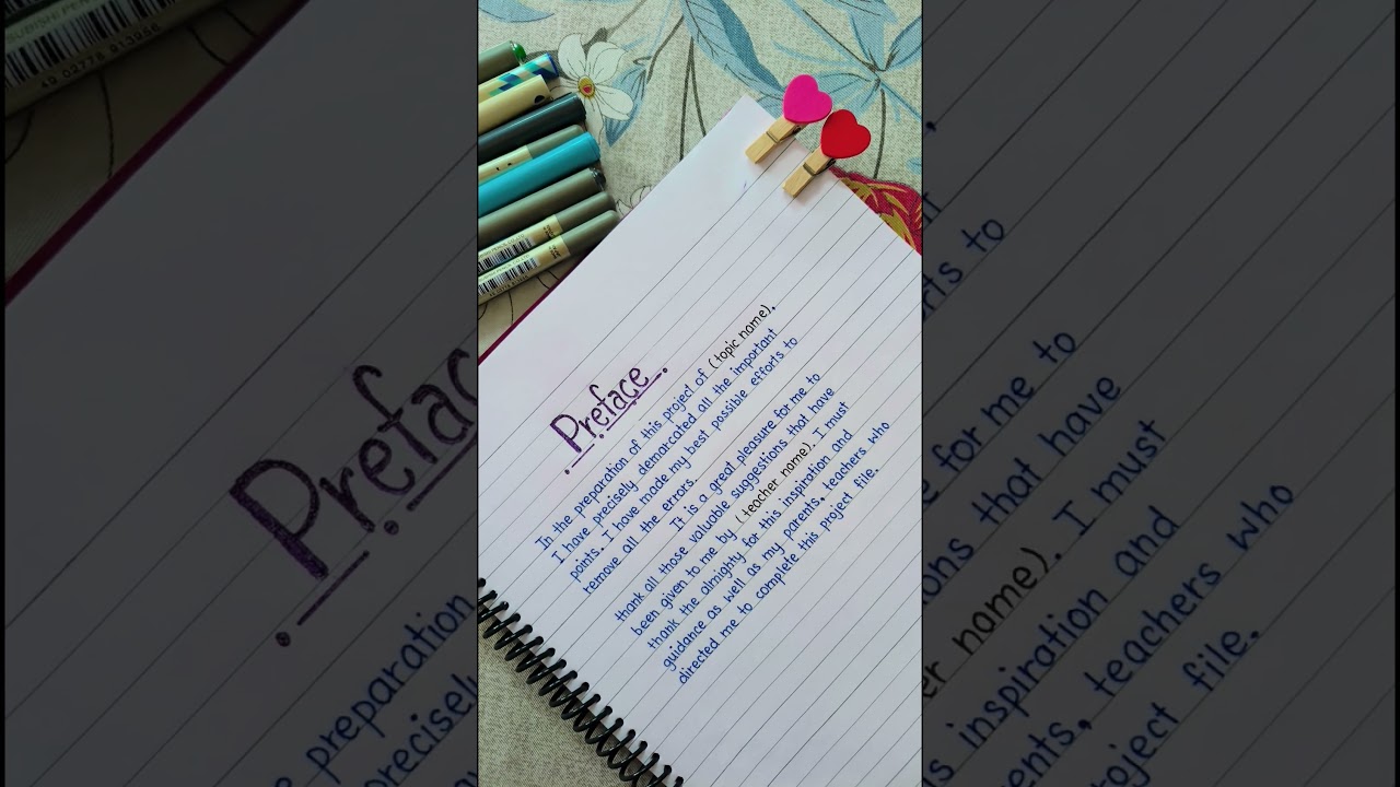 Preface for projects | Preface for school projects #project #preface #acknowledgement