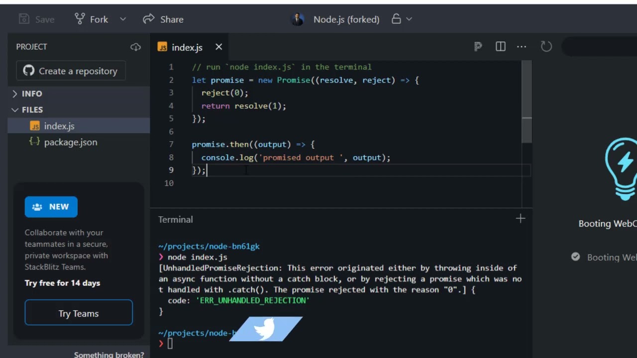 UnhandledPromiseRejection error in JavaScript   How to handle rejected promise