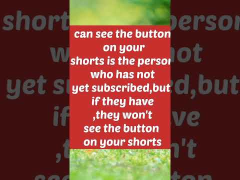 How to know if subscription button on (#shorts) is visible?#shorts| ForGeneral knowledge