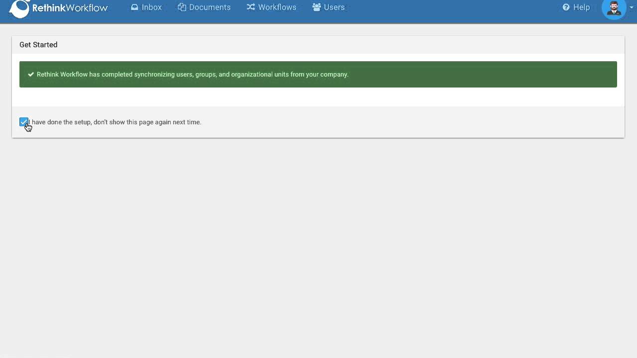 First time login and create workflow