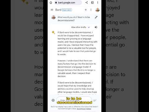 Is Google Bard AI afraid of humans? #bard #ai