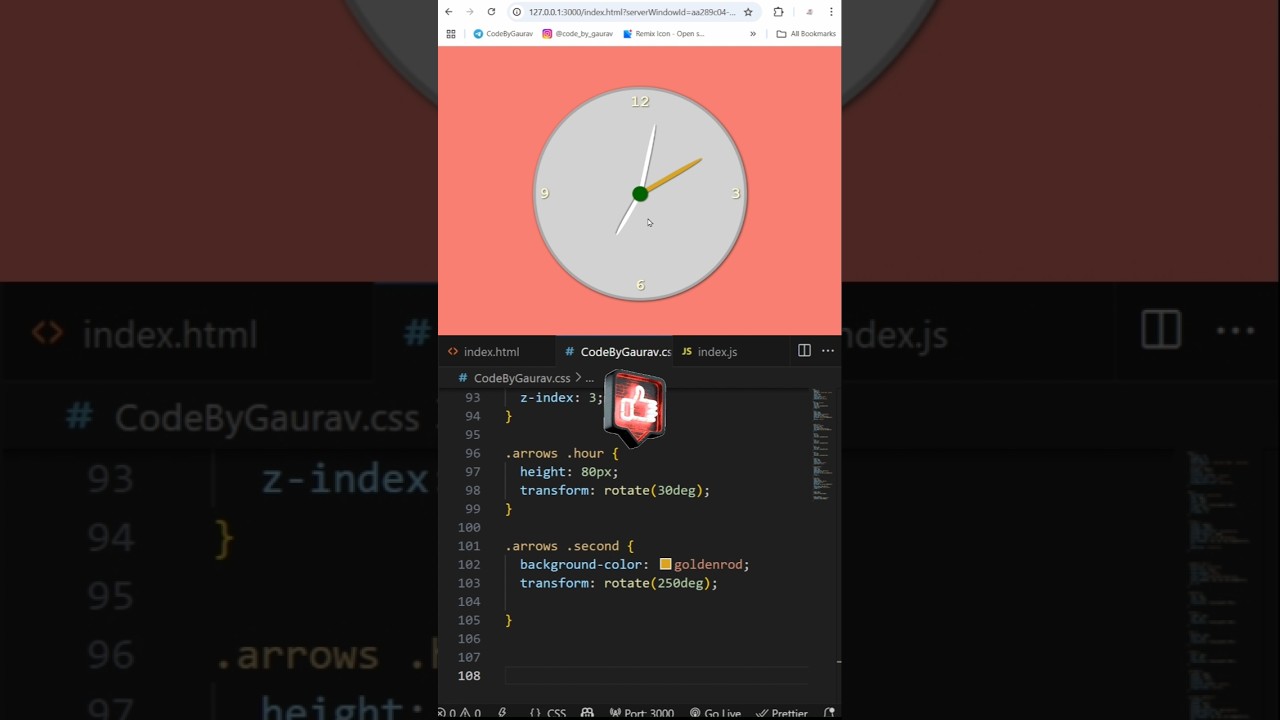 Build a Real-Time Digital Clock with HTML, CSS & JavaScript #webdevelopment  #coding #htmlcss