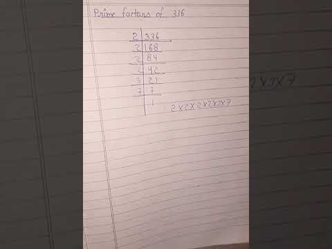 prime factors of 336 || prime factorisation of 336 #shorts