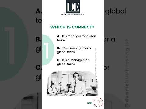 Business English - GRAMMAR QUIZ ARTICLES #englishforwork #businessenglish #speakconfidentenglish