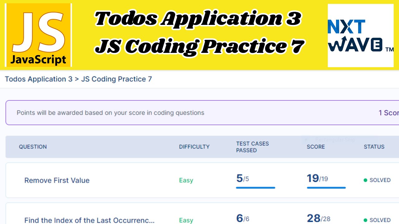 Todos Application 3 | JS Coding Practice 7 Answers | JavaScript | NxtWave | CCBP 4.0