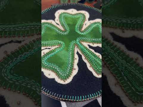 Good Fortune | 8" wool applique mat #wool #embroidery #woolapplique