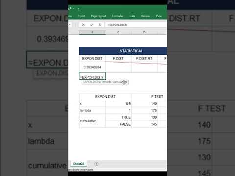 EXPON.DIST IN STATISTICAL LIST