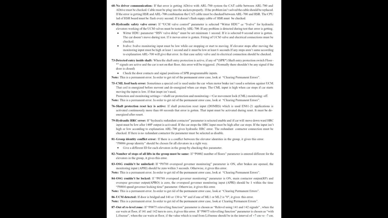 ARL 700/ ARKEL 700 ERROR CODES AND TROUBLESHOOTING GUIDE