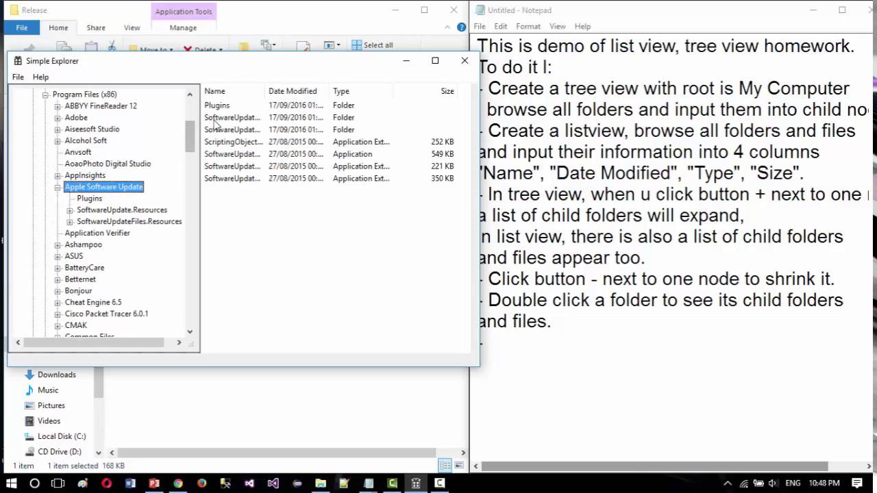 Demo List View, Tree View