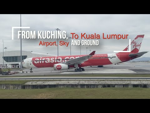 Flight from Kuching to Kuala Lumpur [extra Kuching Airport Departure] take off video