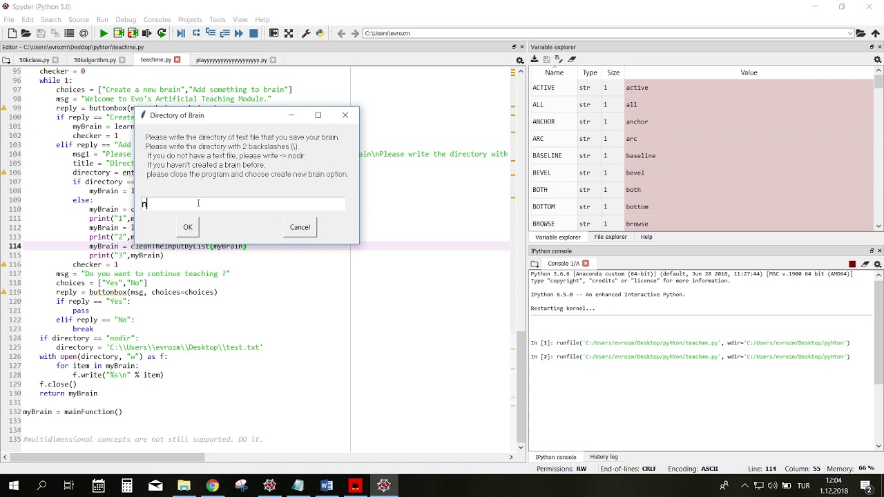 GUI for data insertion. Python easygui usage.