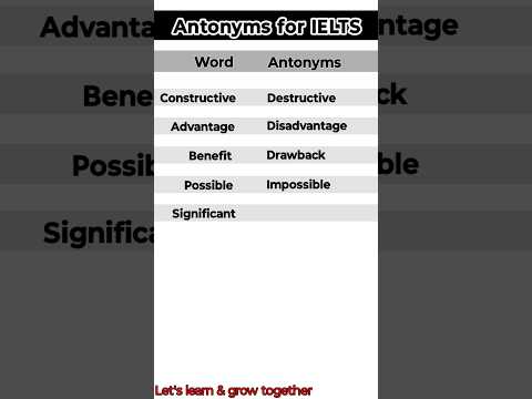 Antonyms for IELTS #shorts #english