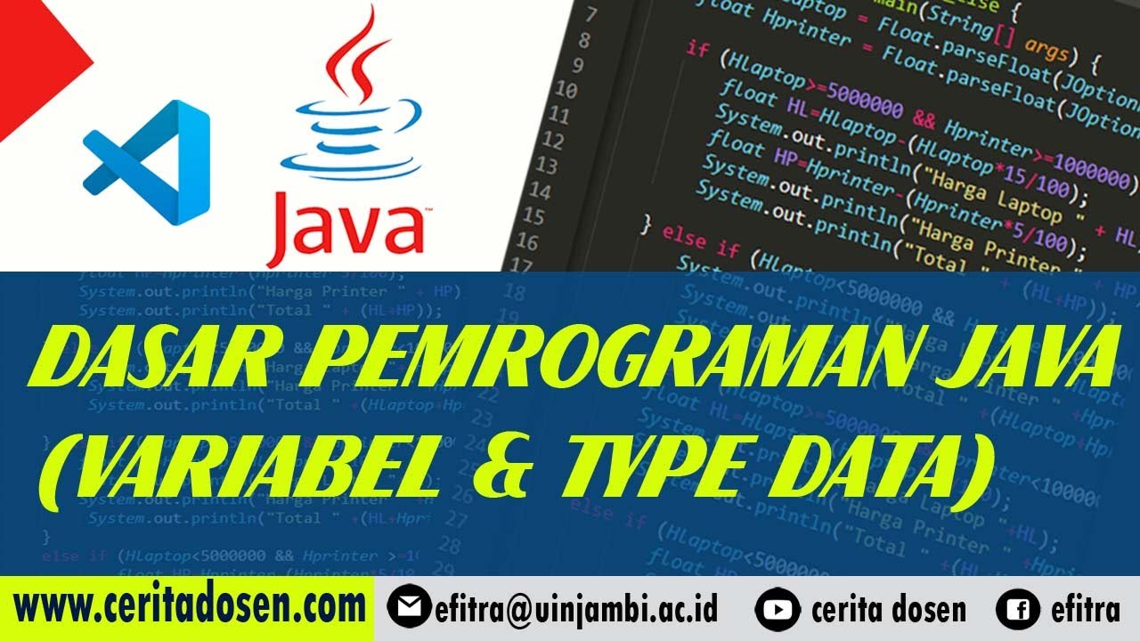 Belajar Dasar Pemrograman Java #2 | Variabel dan Type Data