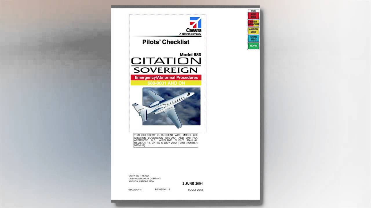 Cessna Electronic Checklists Explained