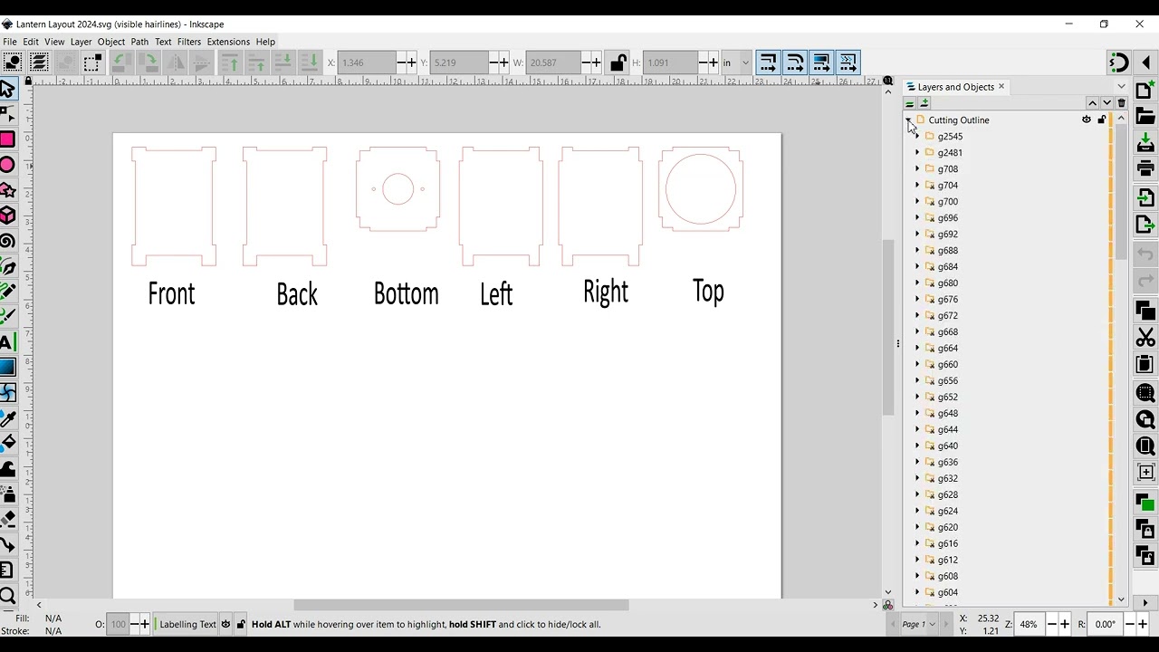Laser Lantern and Inkscape  - Part 1