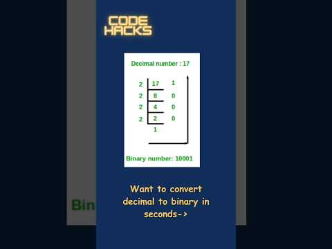 Decimal to Binary using Code || #c #codehacks #coding