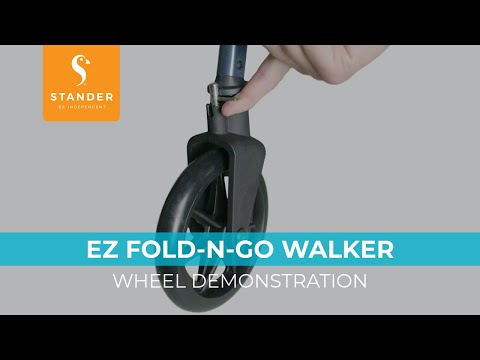 Stander EZ Fold-N-Go Walker - Locking-swivel Wheel Demonstration