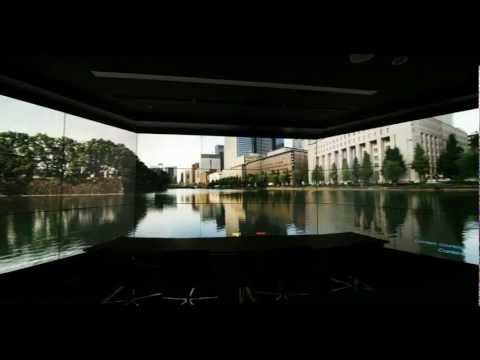 Sharp showroom in Tokyo office featuring Dorian Weber panoramic movies and CIC enVision