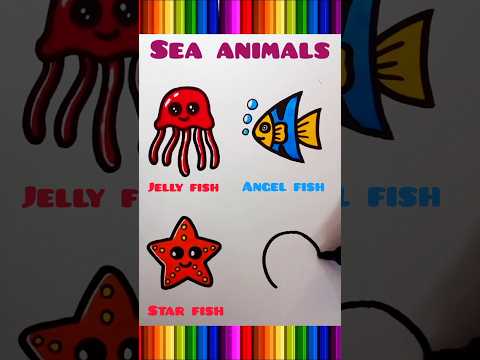 easy sea animals drawing #fish #drawing #trending #shorts