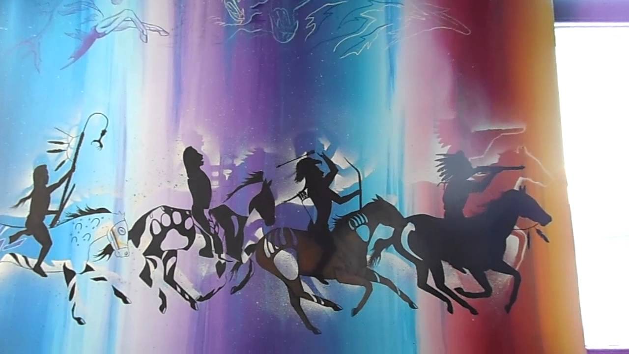 native american art- cheyenne war party