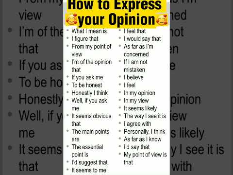 How to Express your opinion!