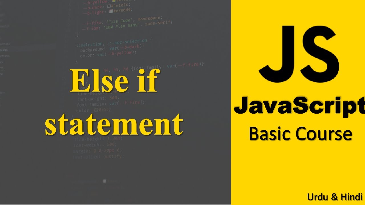 if else if statement in JavaScript  |  JavaScript Course in Urdu
