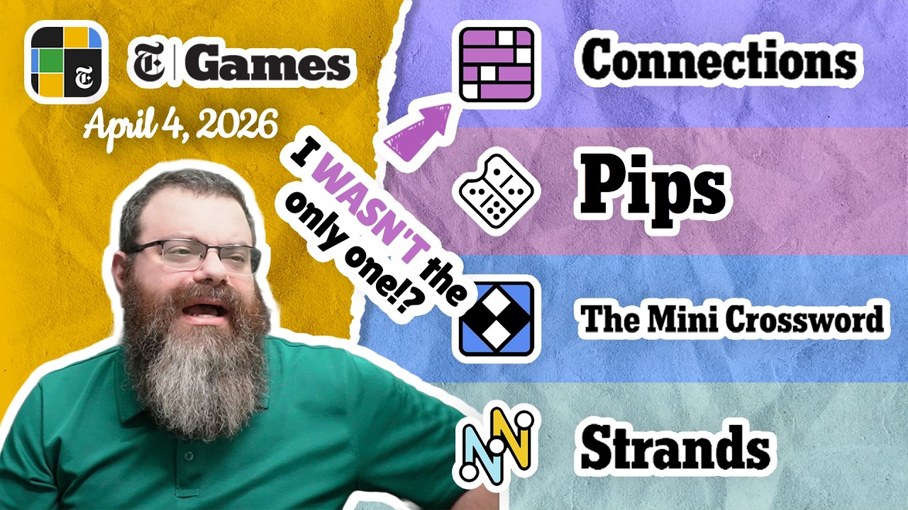 NYT Connections, Pips, Mini Crossword, and Strands | April 4, 2026